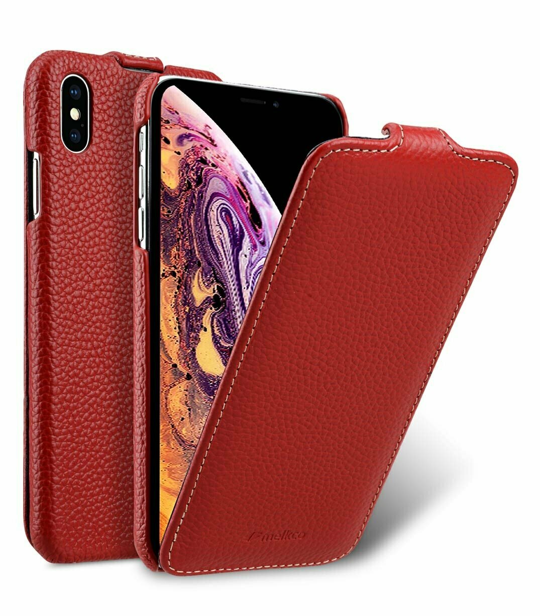 Кожаный чехол Melkco для Apple iPhone Xs Max 6.5" - Jacka Type - красный