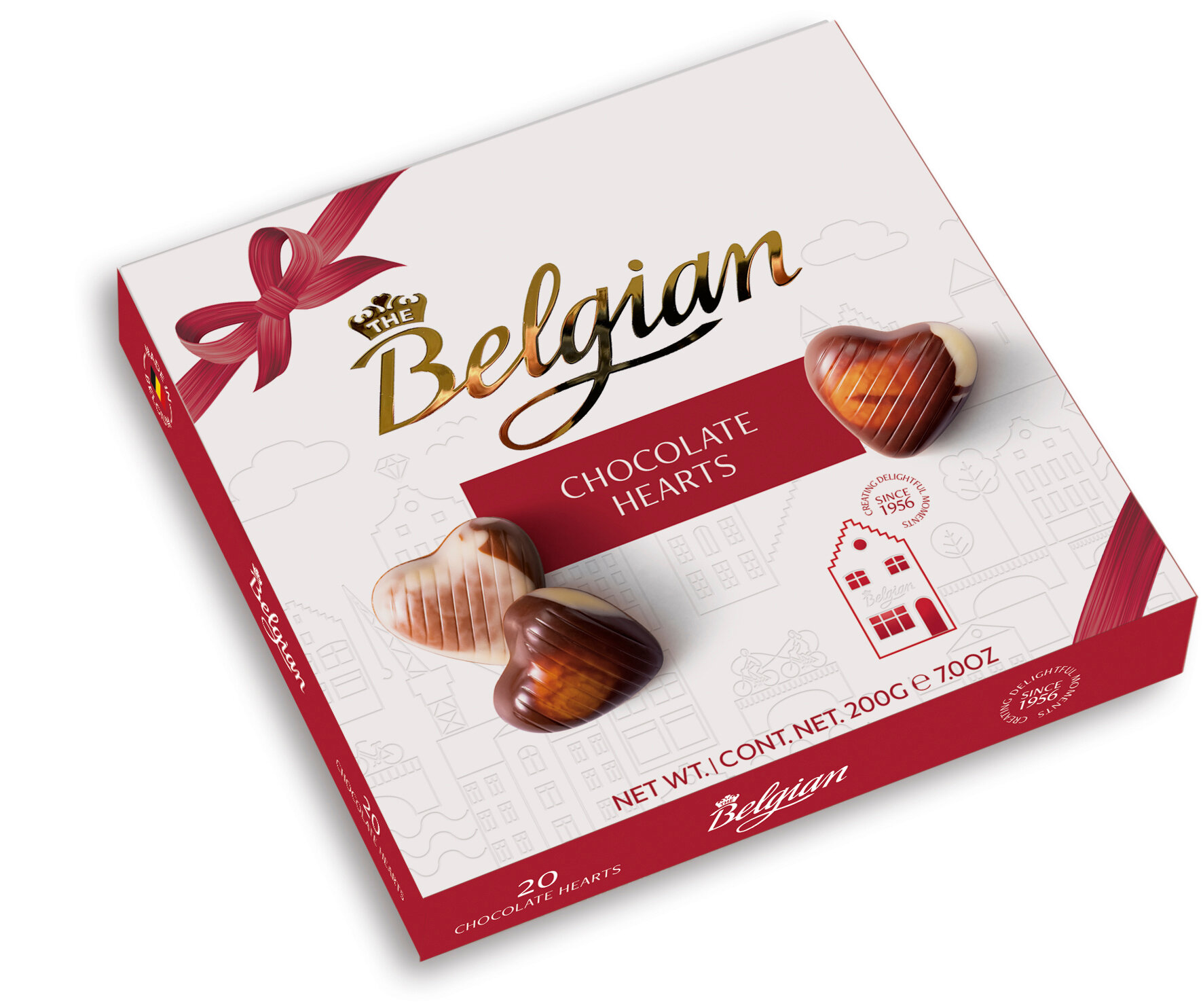 Шоколадные конфеты THE BELGIAN Сердечки /картон/ 200г(Бельгия)