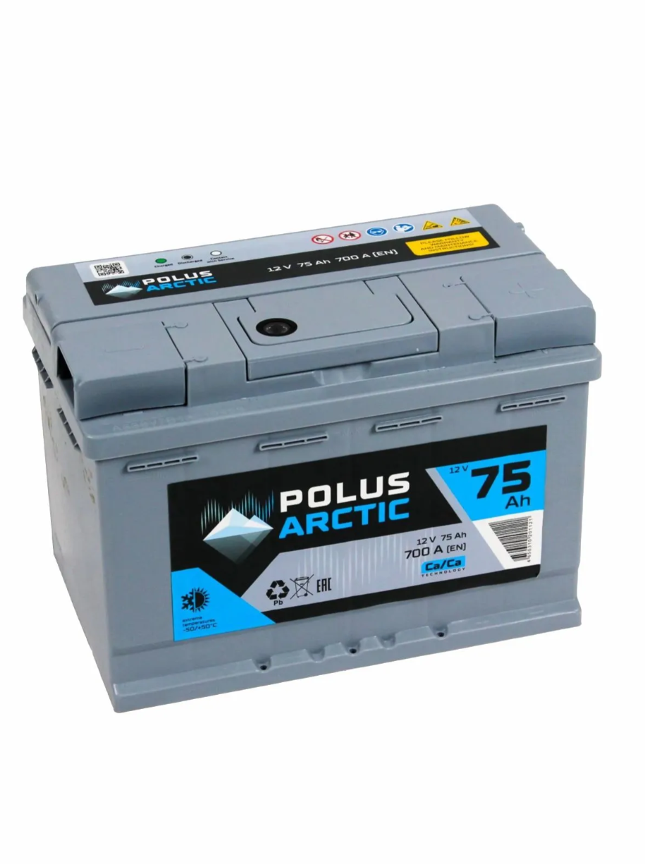 Акумулятор polus arctic обратная -+ 6ст-75.0 (80d26l) бортик