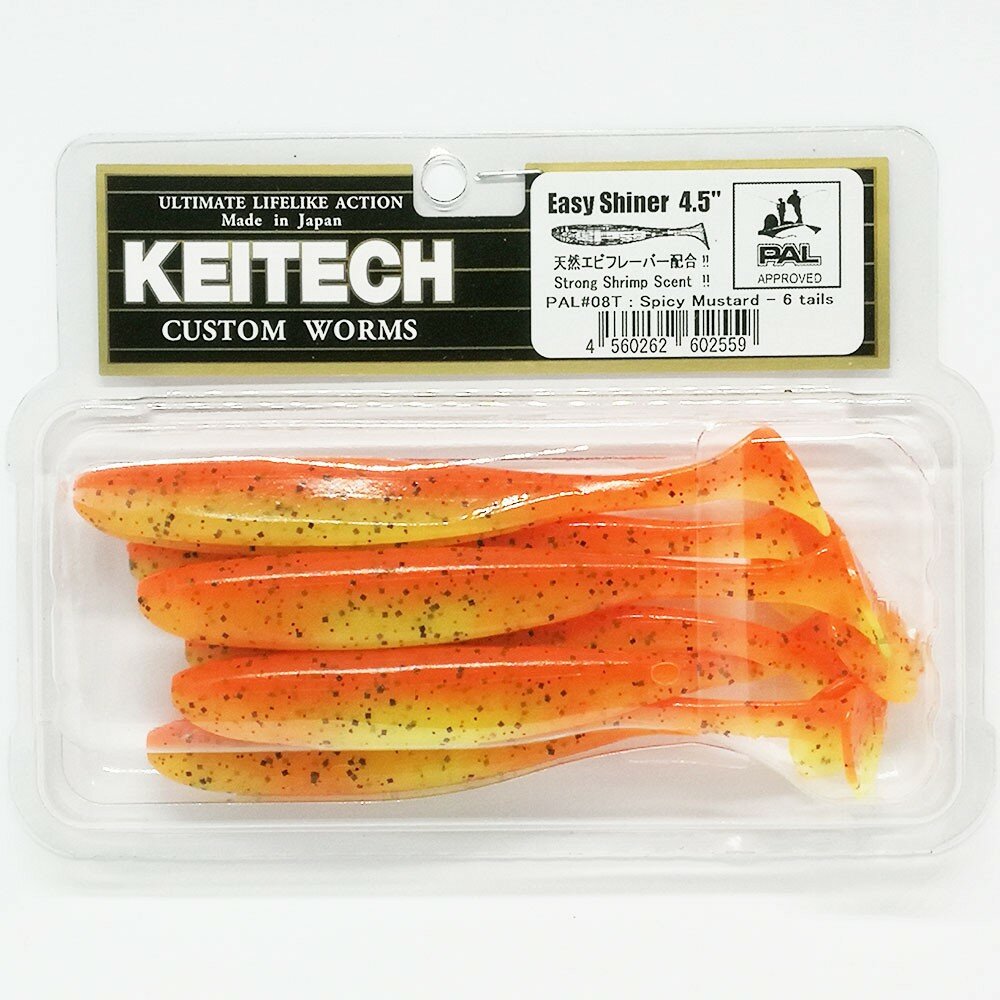 Приманка силиконовая Keitech Easy Shiner 4.5 PAL#08T Spicy Mustard