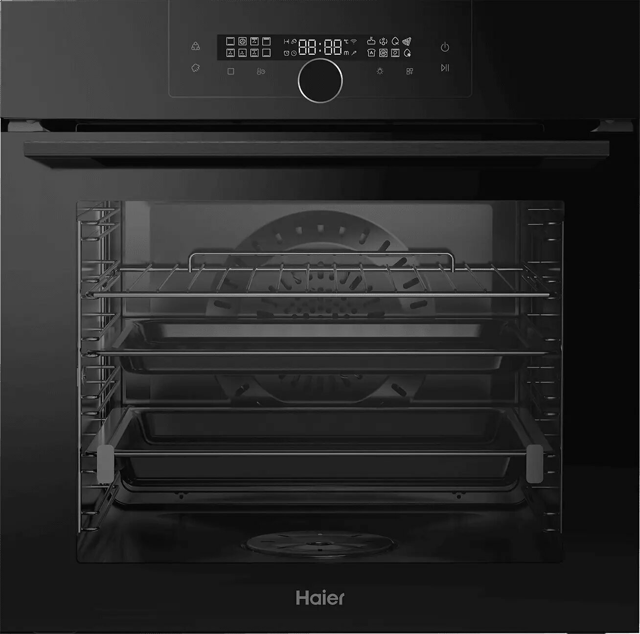 Духовой шкаф Haier HOQ-F6QSB4GBU, черный, пар, каталитическая самоочистка