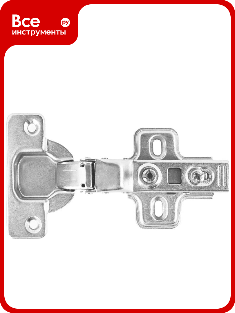 Петля мебельная StahlBuro 1110 Clip-On 2 шт, хром, полунакладная с доводчиком 15907