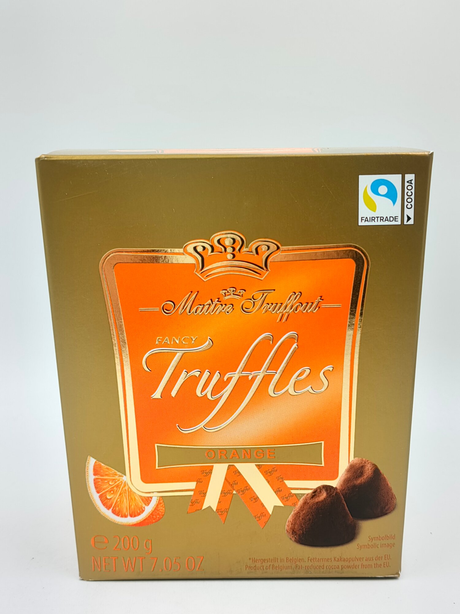 Шоколадные трюфели Maitre Truffout Truffles Orange с кусочками апельсина, 200 г