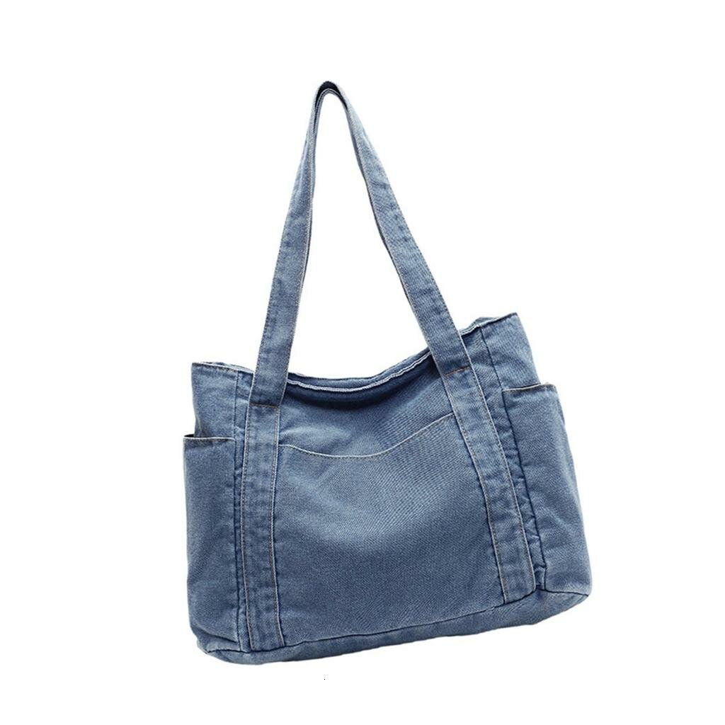 Женская джинсовая сумка через плечо, Джинсовая ткань синего цвета