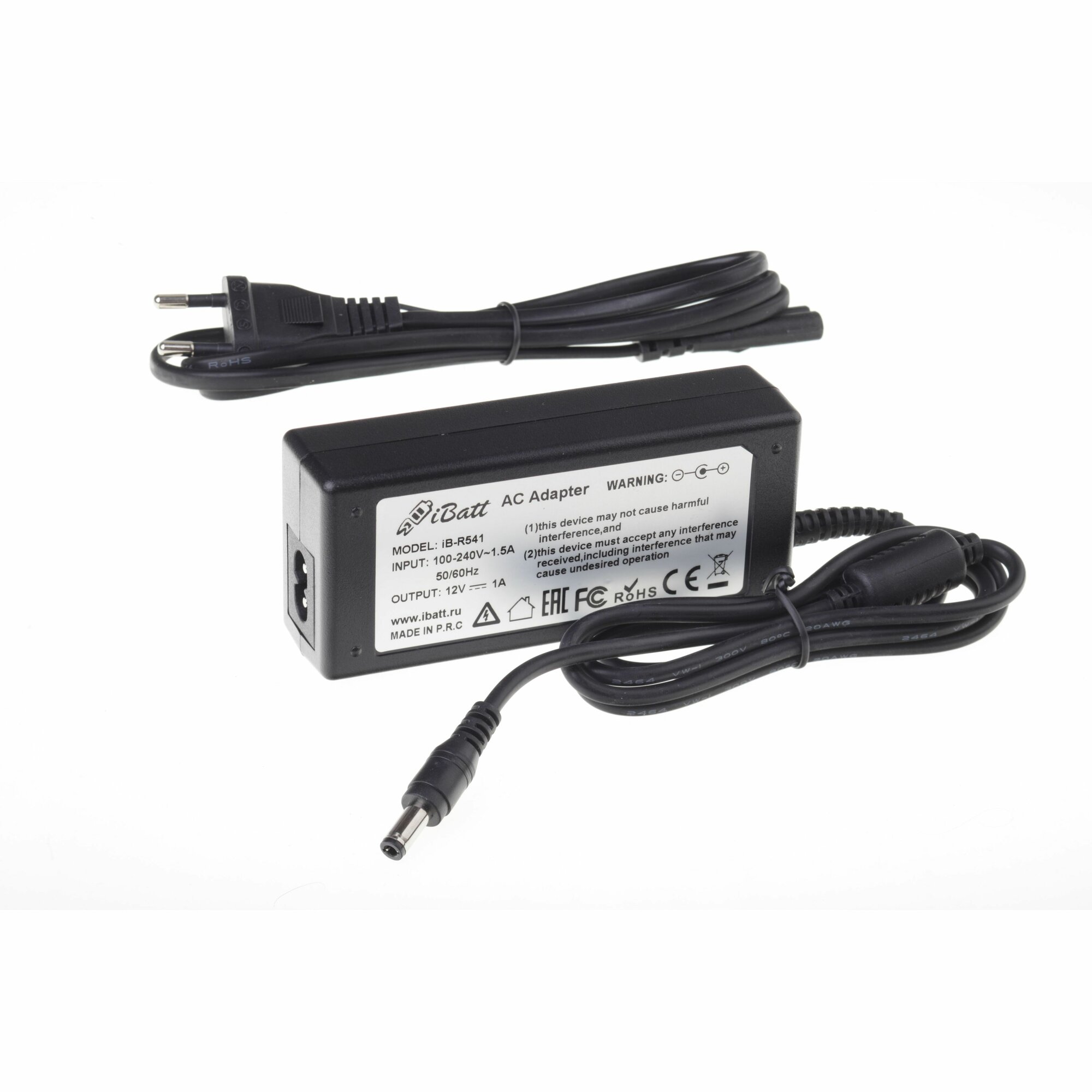 Блок питания iBatt 12V 1A, 12W, разъём 5.5*2.5 mm для мониторов