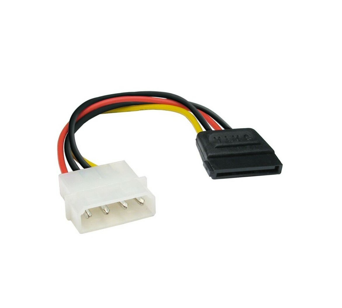 Кабель питания SATA ExeGate EX-CC-SATA-PS (Molex 4pin/SATA15pin, 0,15м) EX138936RUS