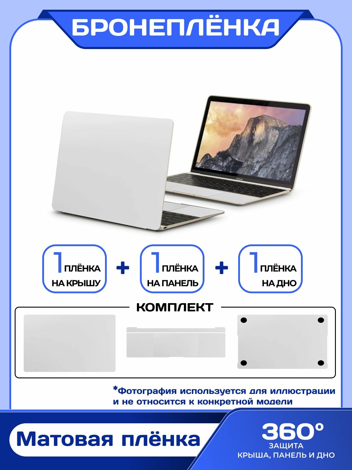Белая наклейка на Macbook Pro 14 2021-2023 года