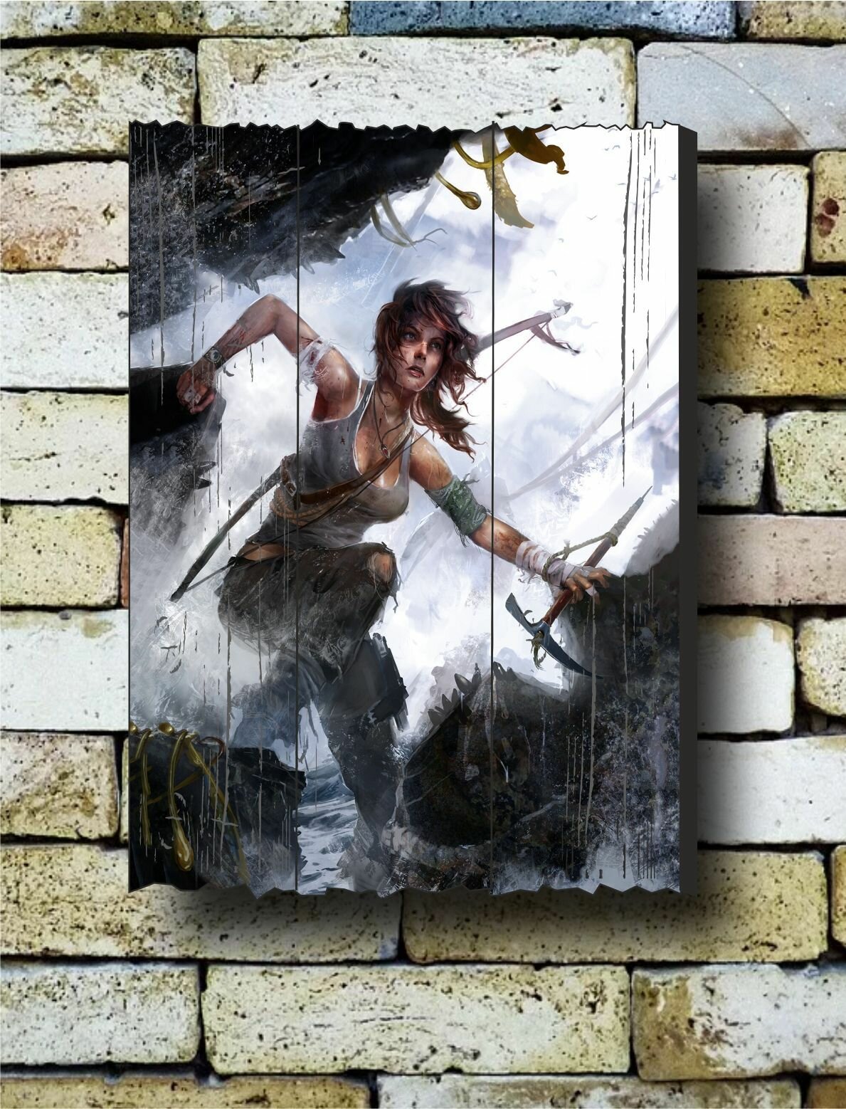 Картина на досках. Tomb Raider. Лара Крофт.