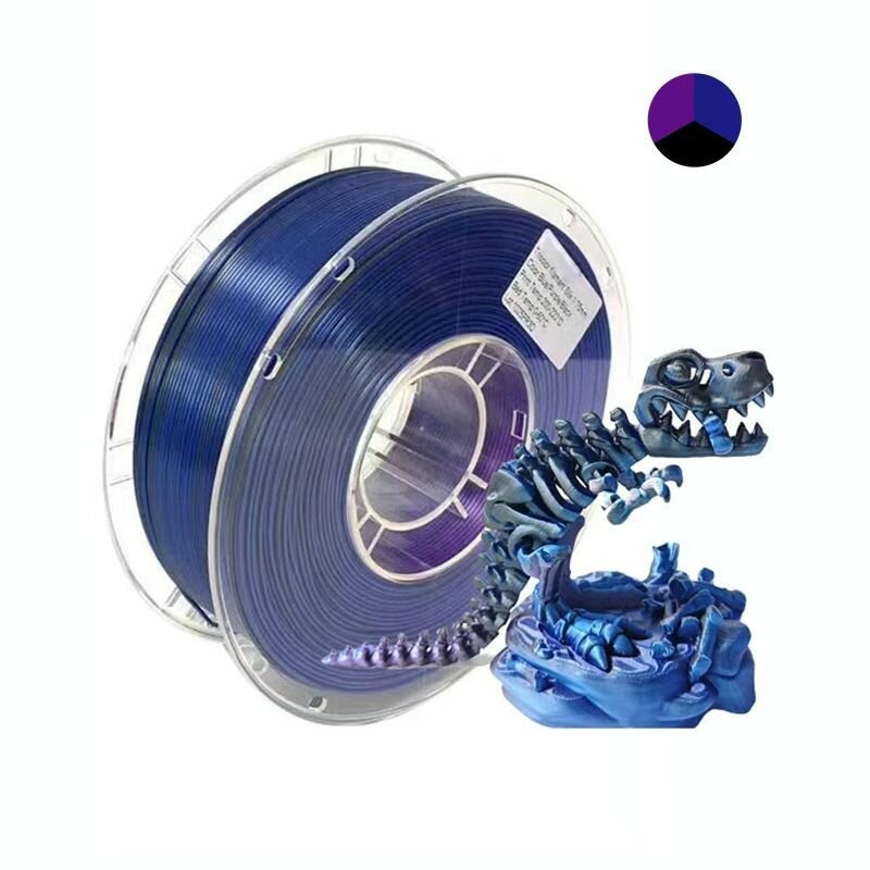 Иластик для 3д принтера 3D Silk PLA новая 3-цветная коэкструзионная тройная радужная нить 3D-печати пластик Радужный градиент 1.75mm 1кг