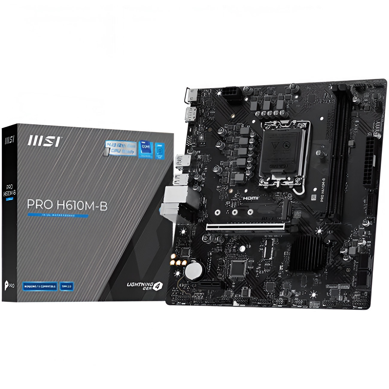 Материнская плата MSI PRO H610M-B (LGA1700/H610/2xDDR5/1xPCI-Ex16/M.2/SB7.1/GLAN/DisplayPort/HDMI/mATX)