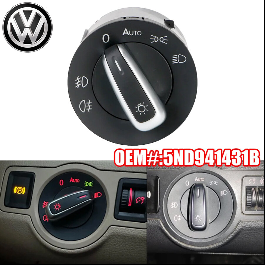 Переключатель света Volkswagen с Противотуманными фарами ПТФ / Блок управления VW Golf Passat Tiguan Jetta Фольксваген 5ND941431B