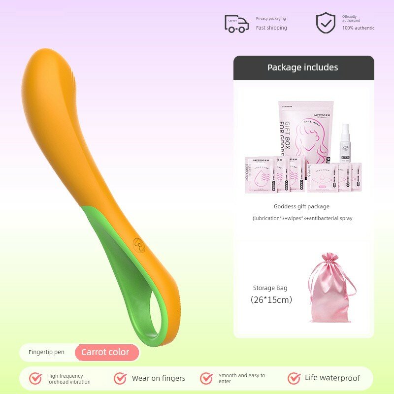 Hertz 101 Finger Pen Vibrator с подарочным набором и сумкой для хранения - Морковный цвет