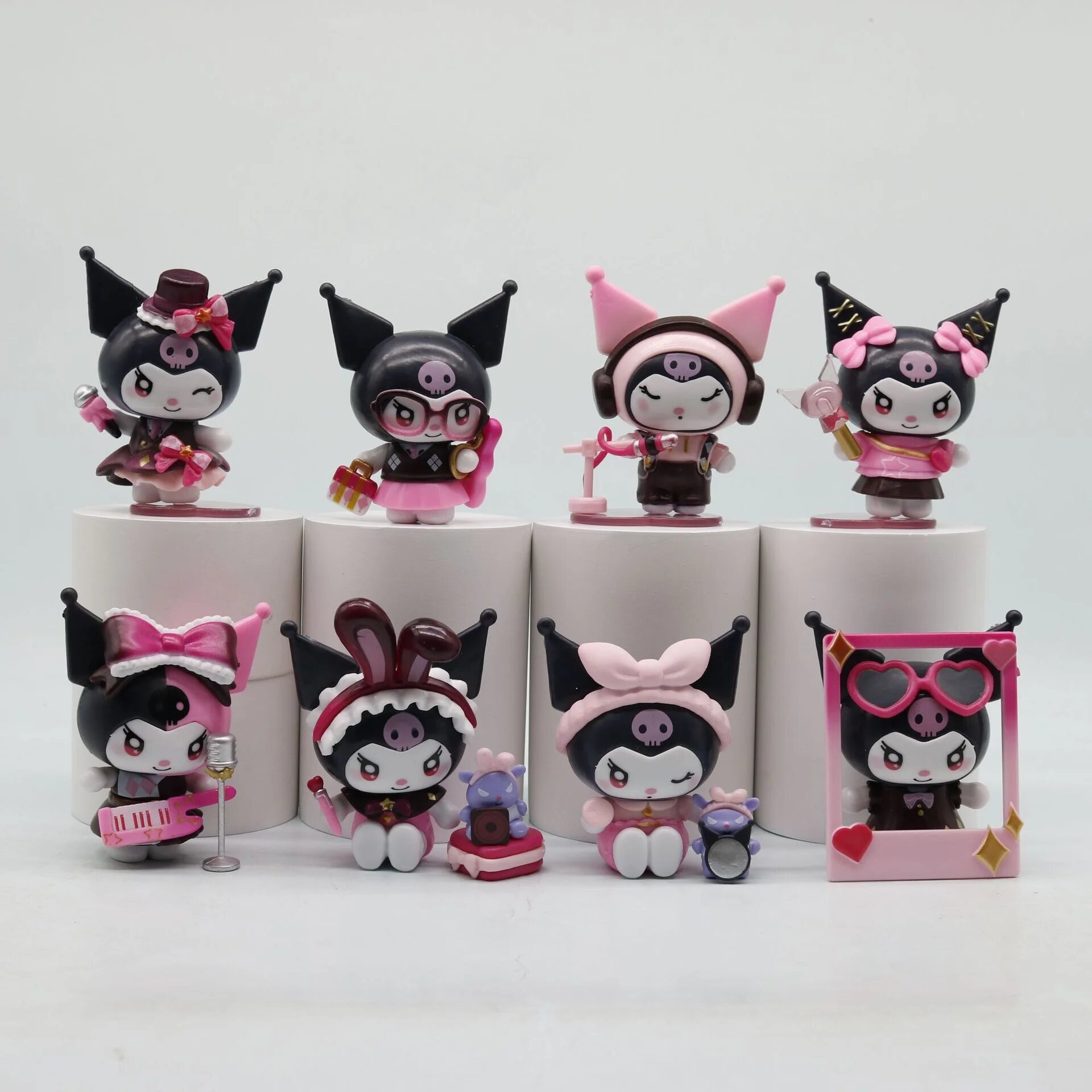 Набор Фигурок Sanrio Kuromi Sparkling Idol Series - 8 Милых Мультяшных Игрушек, Креативные Статуэтки, Украшения, Сюрприз