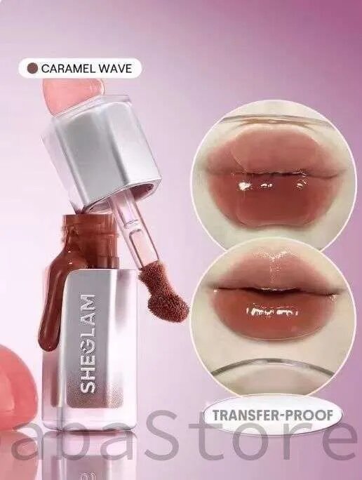Sheglam Светлый твердый нектар для губ lip Glass Lock Air Gloss Зеркальный увлажняющий рот -#Caramel Wave