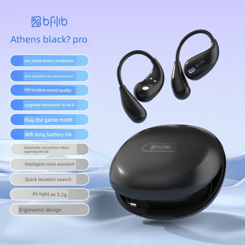 SOAIY ST6Pro беспроводные наушники с костной проводимостью для спорта, открытая конструкция, цвет афинского черного