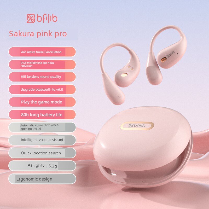 SOAIY ST6Pro беспроводные наушники с костной проводимостью для спорта, открытая конструкция, цвет сакуры розовый