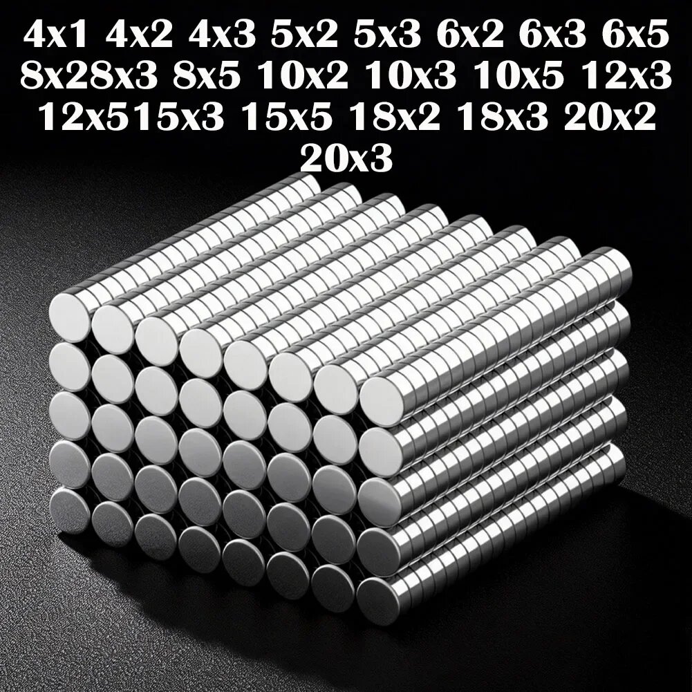 Супермощные неодимовые магниты разных размеров 20 Pcs, 10x5mm