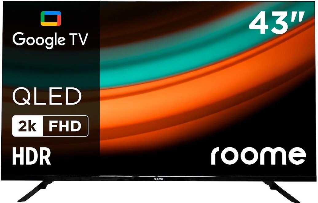 Телевизор Roome 43KF426QG 43" 1920x1080 (Full HD), частота матрицы 60 Гц, Smart TV (Google TV), Wi-Fi, смарт пульт