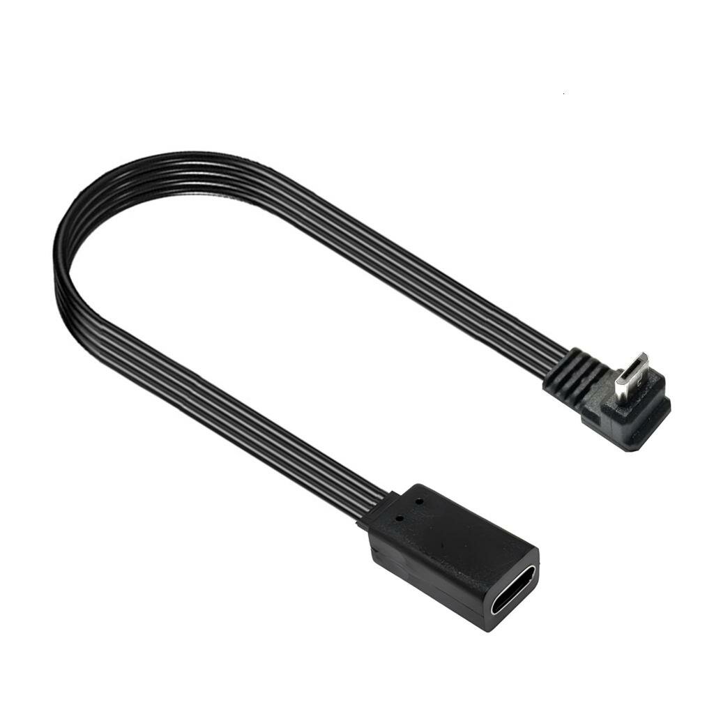 Угловой переходник Micro-USB «мама» — USB-C «папа», 10cm - CF в V8UP
