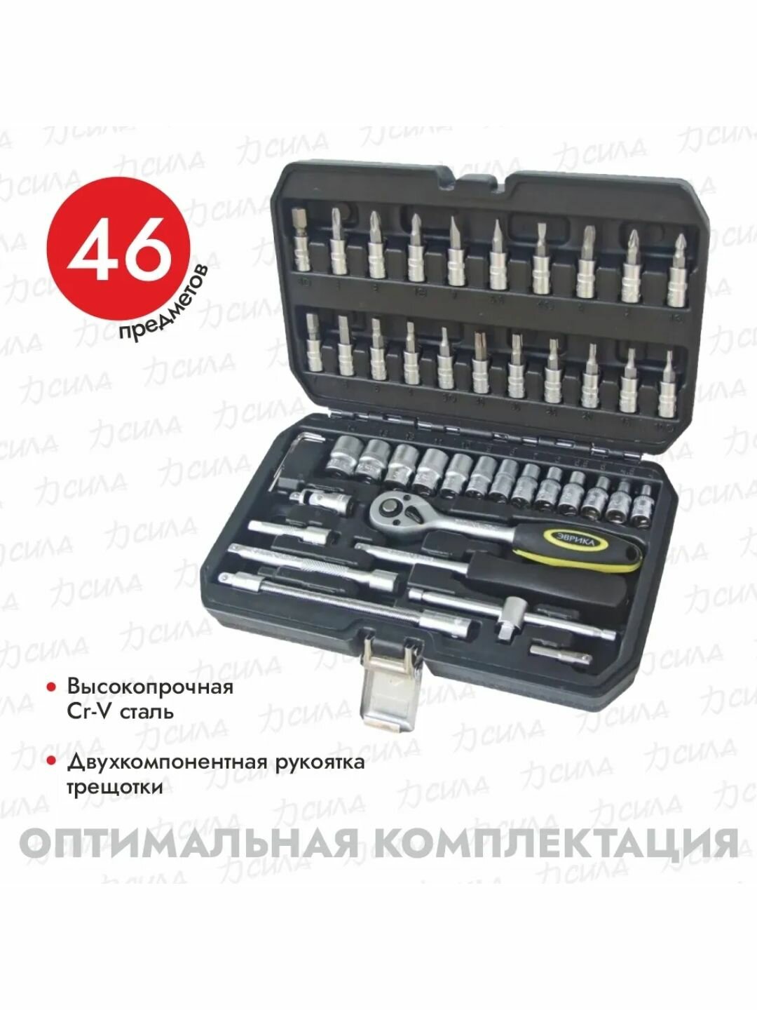Набор инструментов эврика ER-80046, 46 предметов