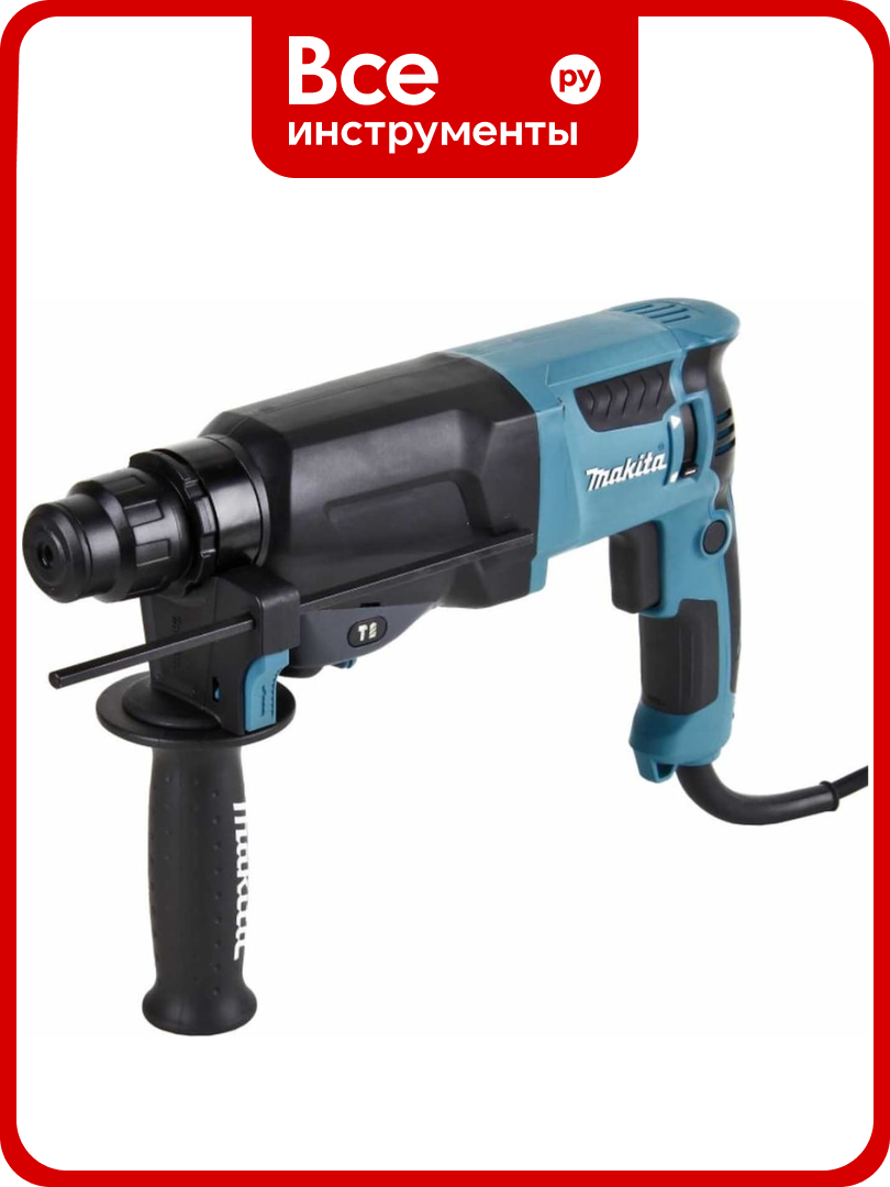 Перфоратор Makita HR2300 с мощностью 720 Вт, частотой ударов до 4600 уд/мин, 2 режимами и типом хвостовика