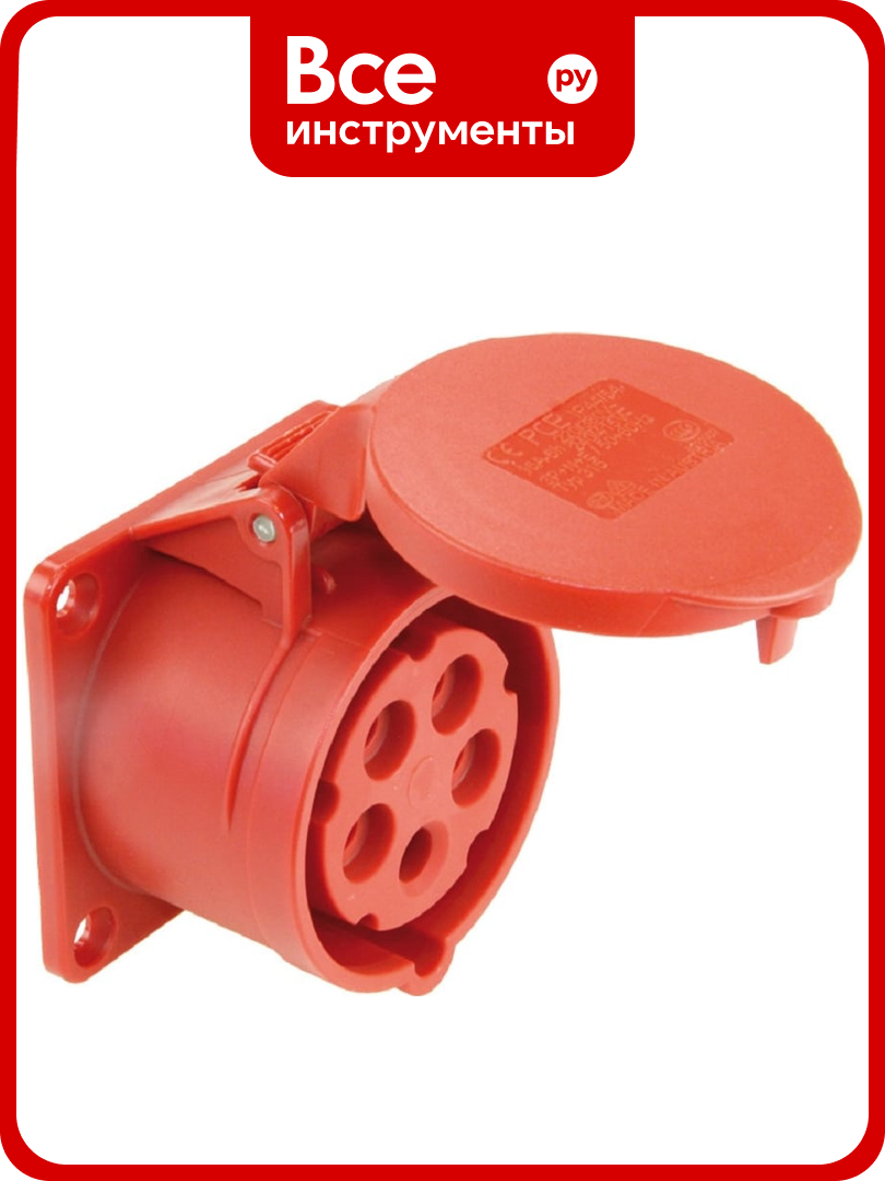 Встраиваемая розетка PCE 32А 400V 3P+N+E IP44 325-6