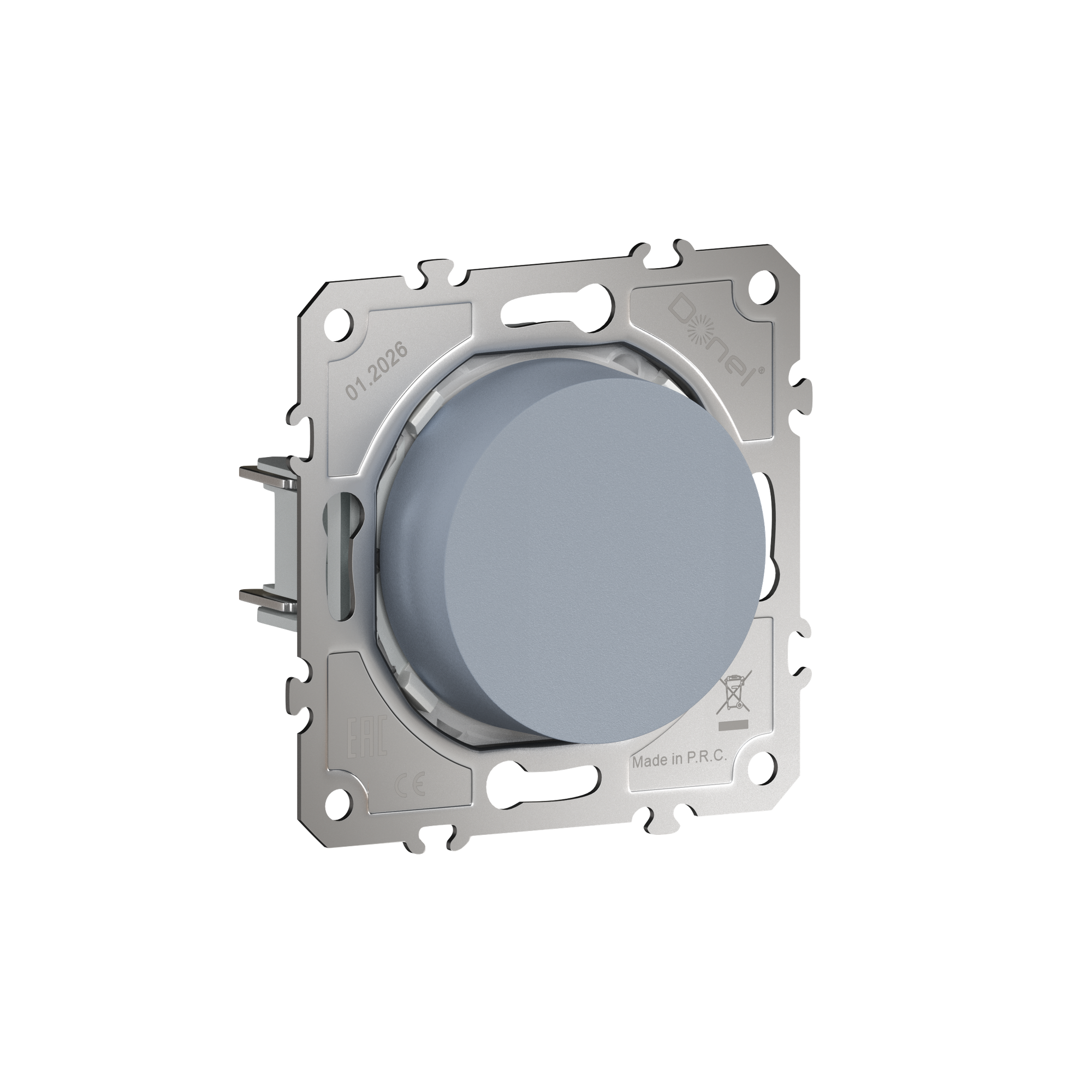 Светорегулятор Triac поворотный, LED-лампы 200Вт, акт. нагрузка 500Вт, цвет матовый серый, серия D16, Donel