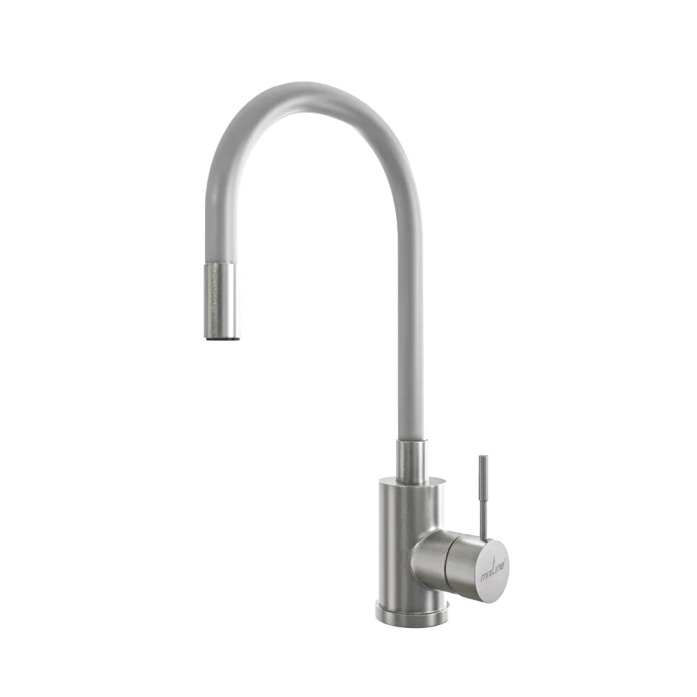 Смеситель для кухни 35k MIXLINE MLSS-0325 серый гибкий силиконовый излив