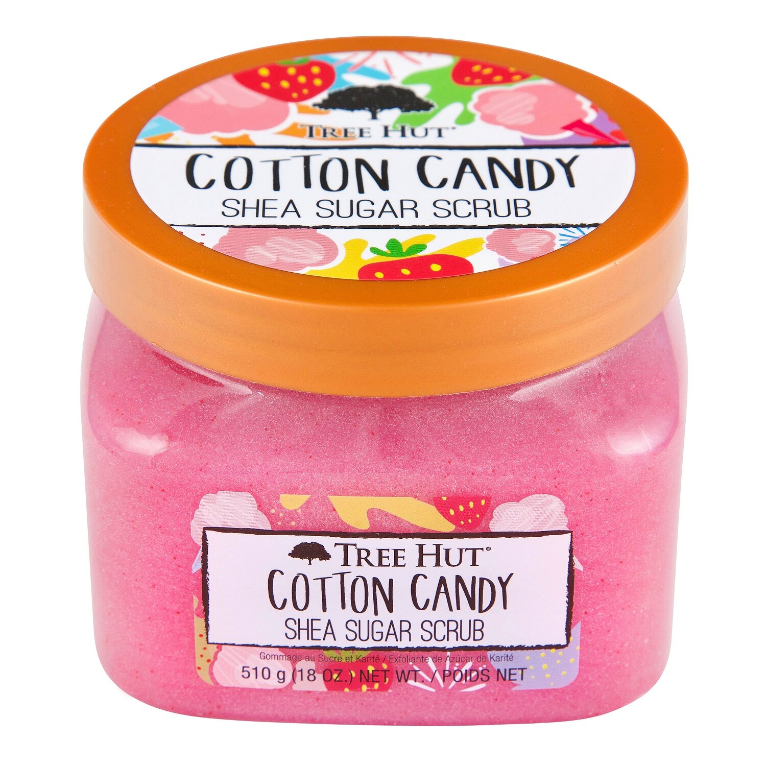 TREE HUT Cotton Candy Сахарный скраб для тела с шиммером c ароматом сладкой ваты 532 мл
