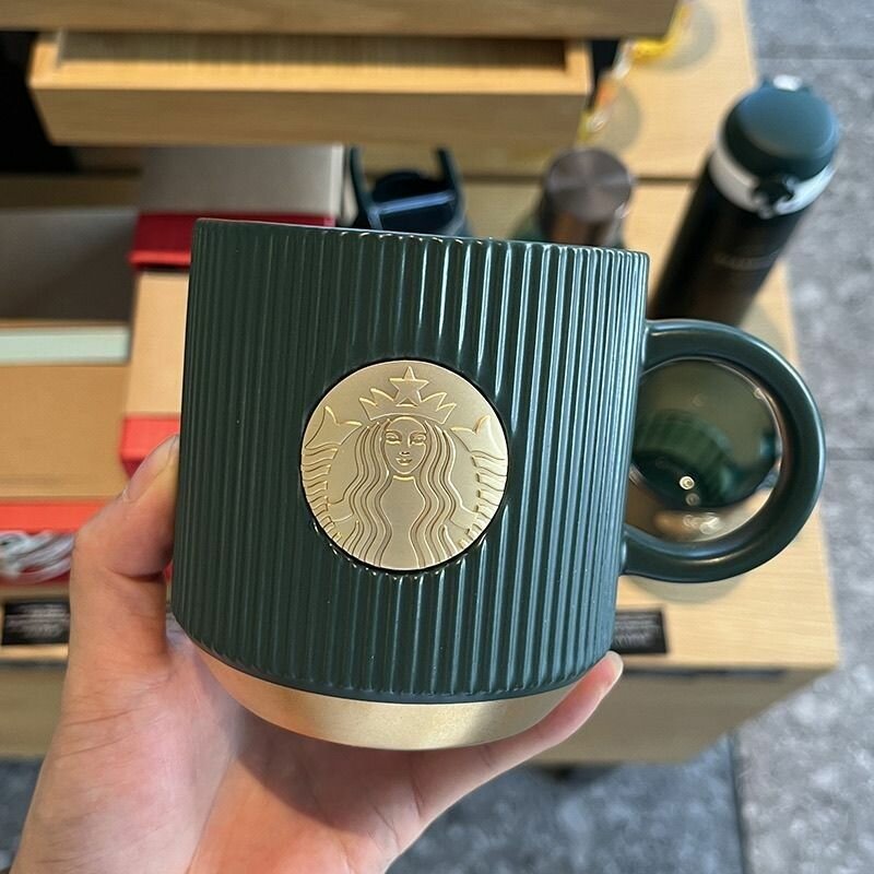 Starbucks Кружка "полосатая чашка", 414 мл, 1 шт. Красивая кружка кофе, чашка для молока