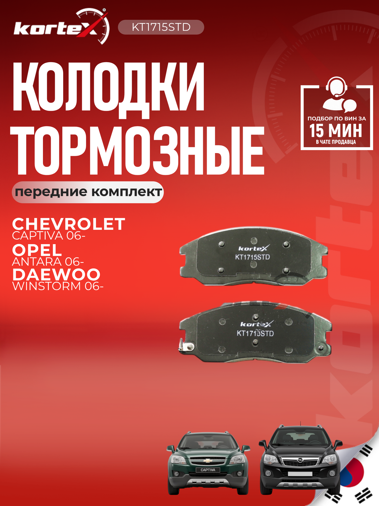 Тормозные колодки дисковые (передние) Chevrolet Шевроле Captiva Opel Опель Antara GDB1715 20789468 96626069 95599732 96626070 22850989
