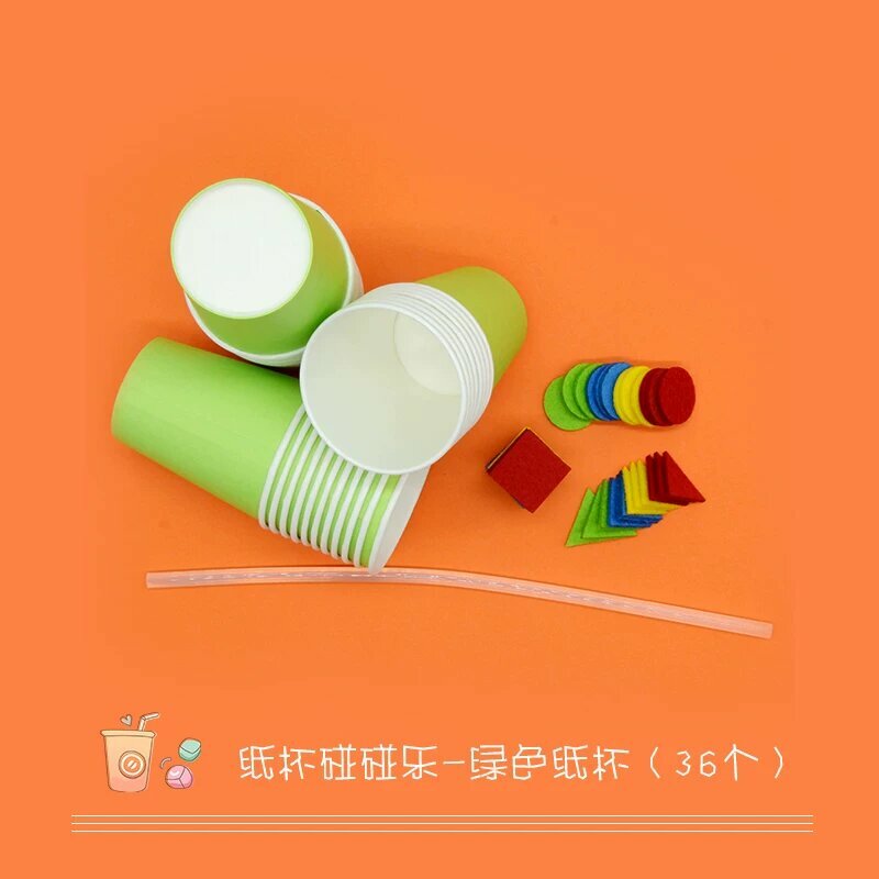 Игра с бумажными стаканчиками для обучения формам и цветам в Montessori-образовании, дошкольная развивающая игра