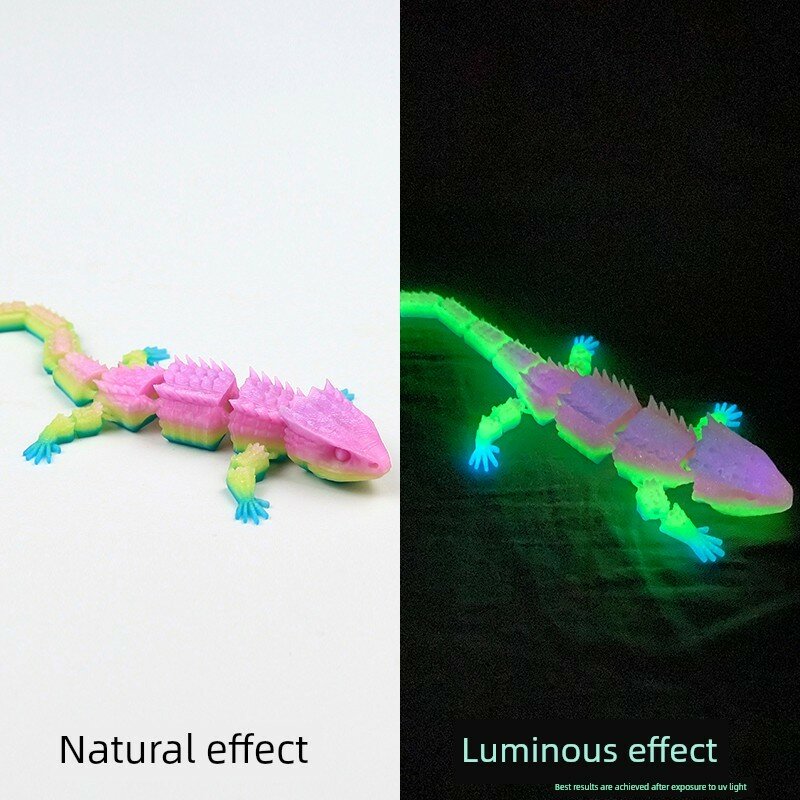 3D-печать магнитная подвижная фигурка ящерицы 22,5 см ночное свечение цветной радужный узор для детей игрушка