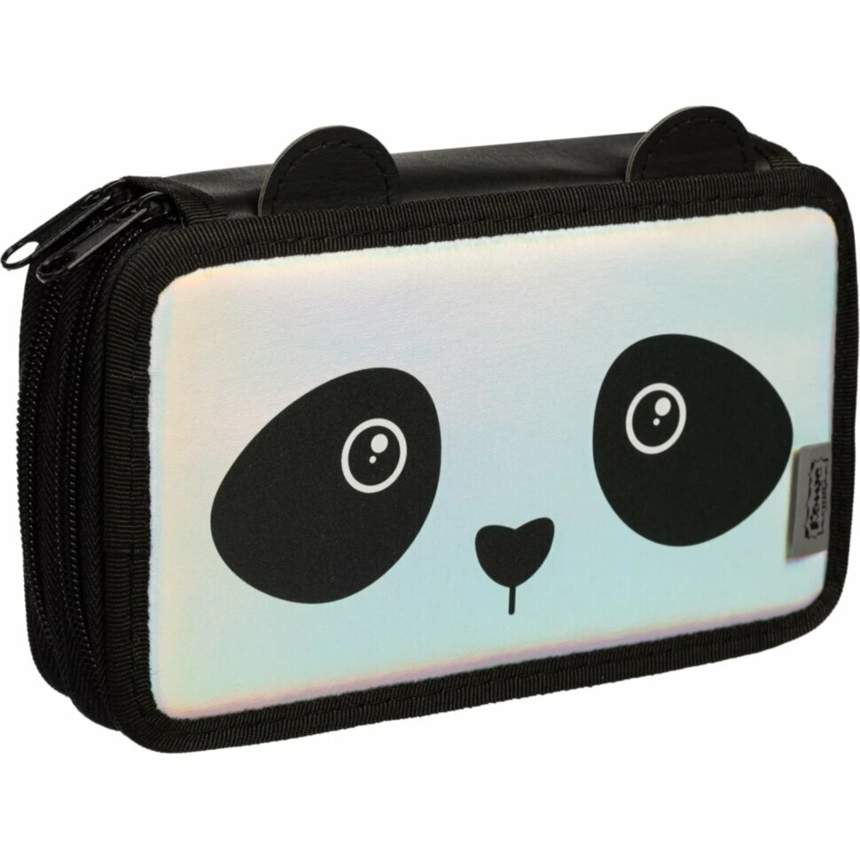 Пенал Panda 2 отд, кож/зам голография, 190х110 мм, ПКЗ 11-111, 1557057