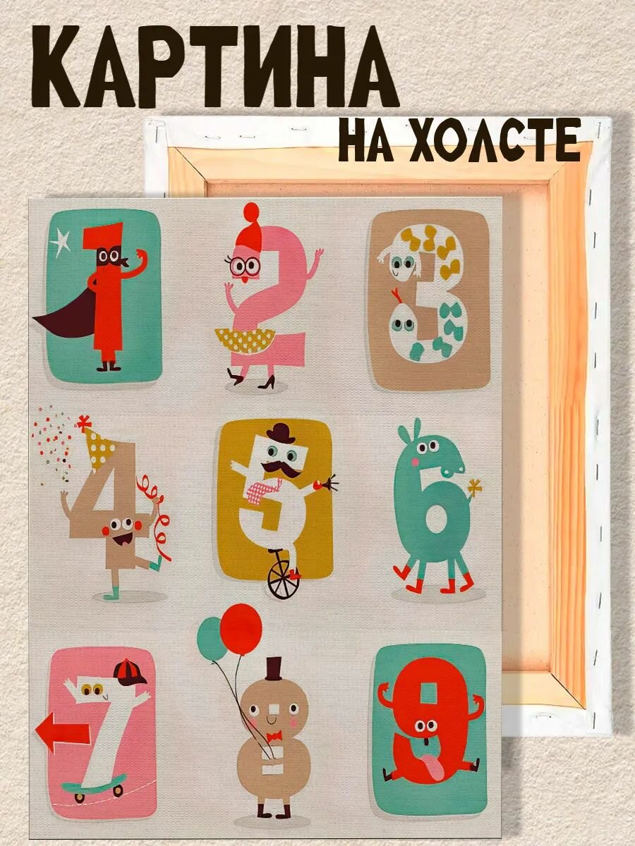 Картина на стену в детскую комнату Цифры