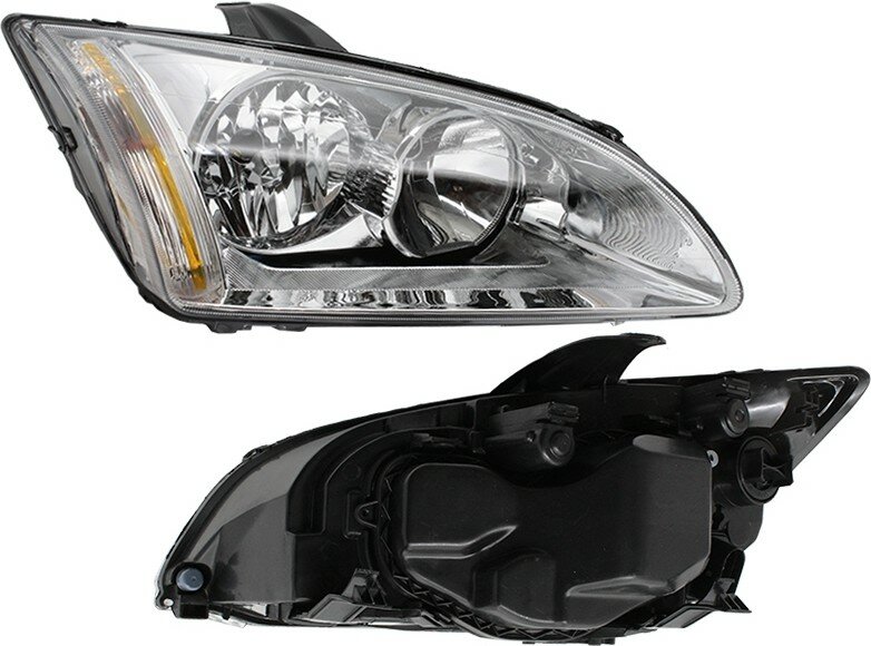 Фара SAT ST-431-1169R Ford Focus 04-08 справа/ Галоген/ Ручная регулировка