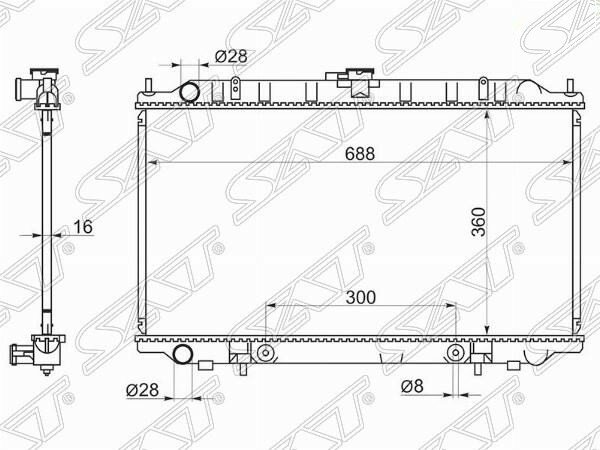 Радиатор SAT NS0002-P11 Nissan Primera 95-02 / Bluebird 96-01