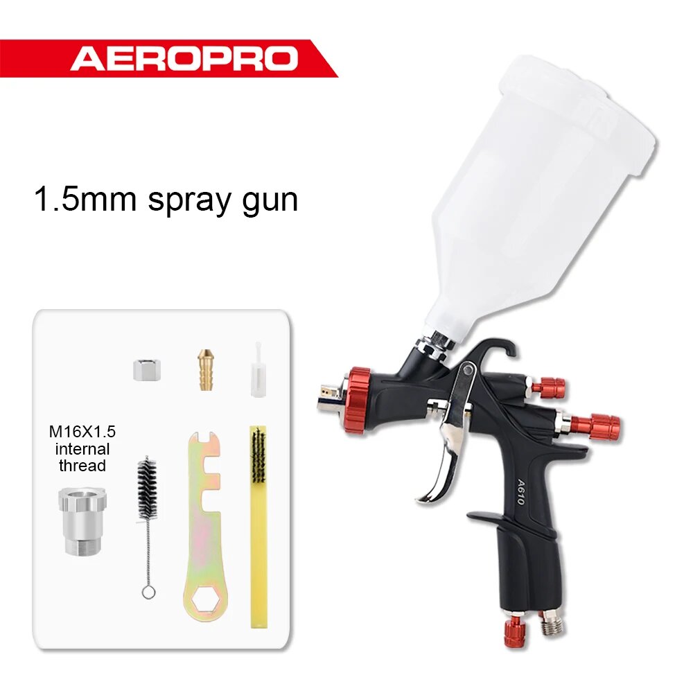 Пистолет-распылитель AeroPro A610, 1.5mm, черный