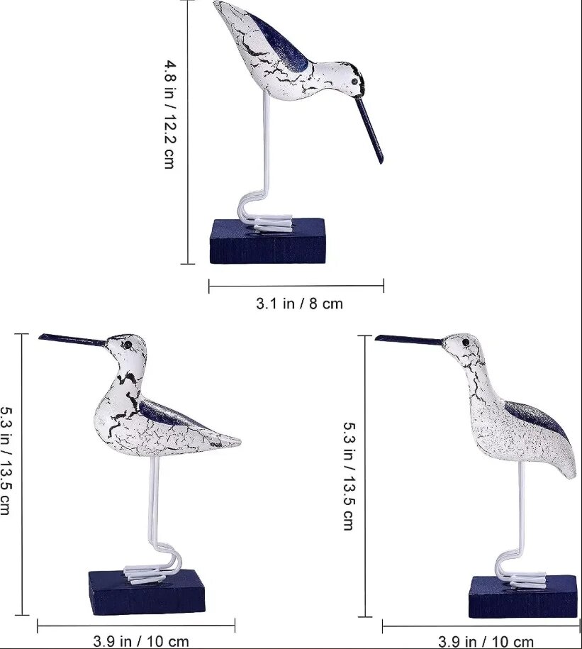 Деревянные фигурки чаек 3 шт. 3pcs setA