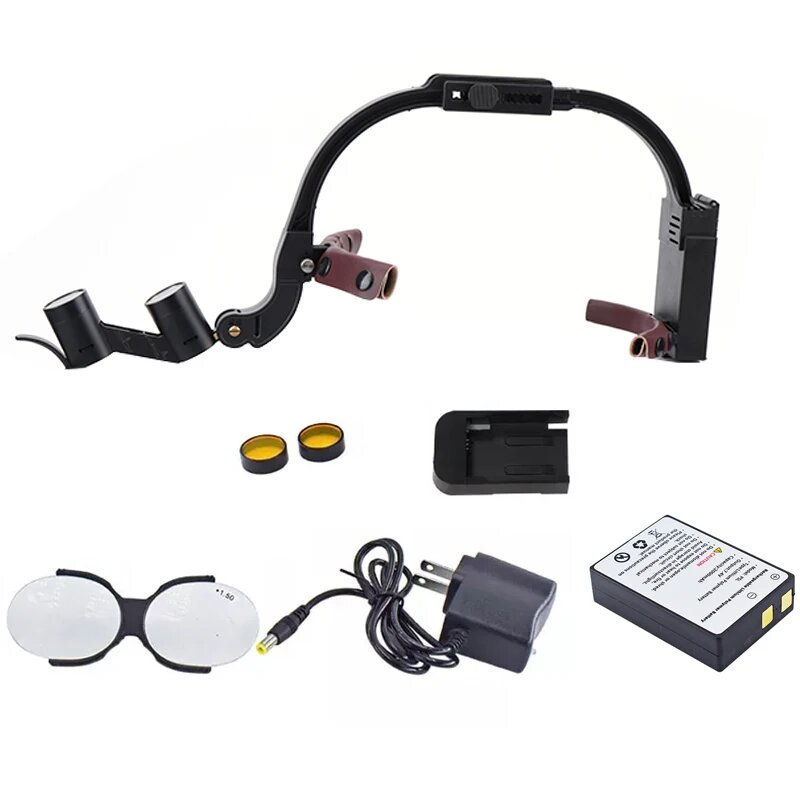 YUYO Светодиодные стоматологические лупы 2.5X/3.5X no loupes 1 battery