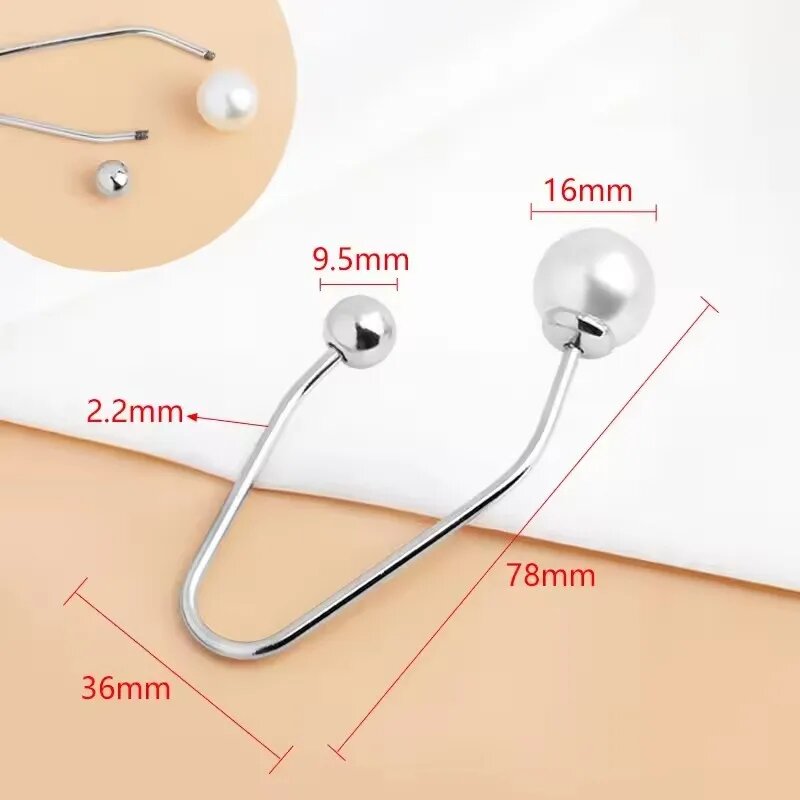 Металлические U-образные крючки Meetee Белый, 2Pcs, 01-Silver