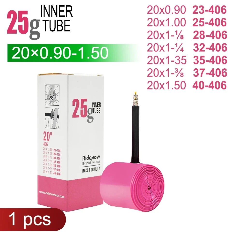 RideNow каâmara для велосипеда из ТПУ 20 дюймов 20x0.9-1.5 406 1PC, 45mm
