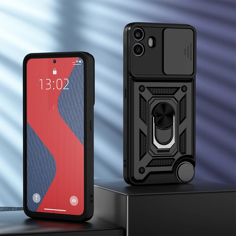 Черный противоударный чехол KEYSION CMF 1 с кольцом
