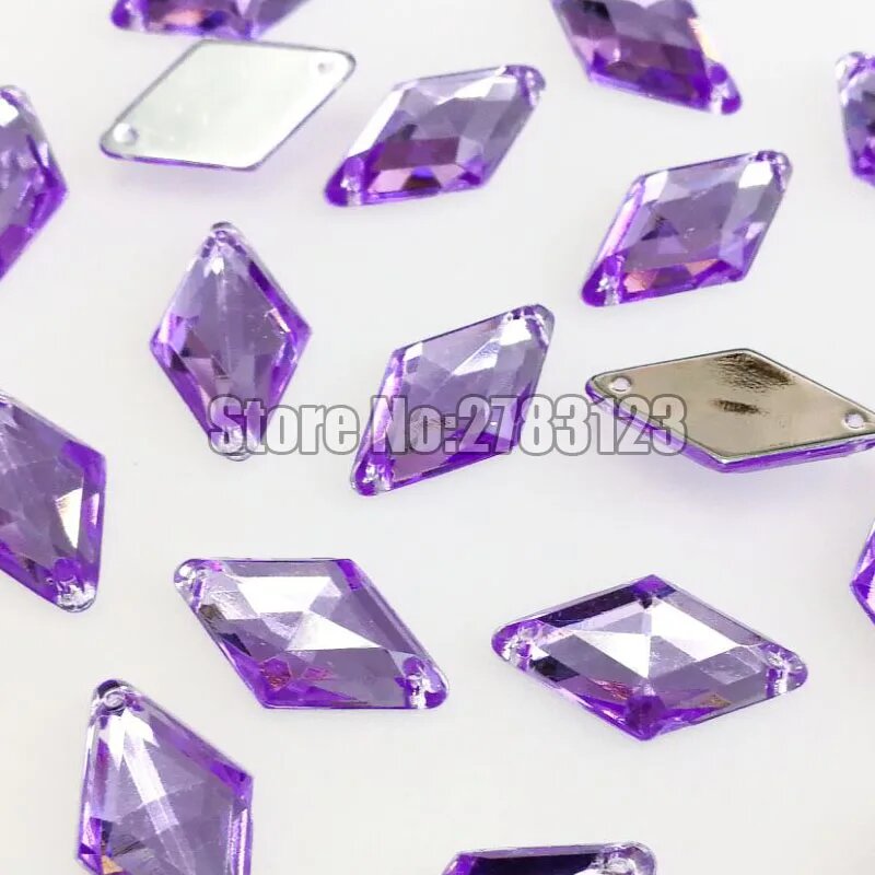 Стразы MISS WISDOM акриловые 9x15 мм 10x18 мм 14x24 мм Фиолетовый, 10x18mm 100pcs, Light Purple
