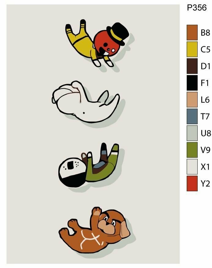 Детская картина по номерам P356 "Игра HUMAN: FALL FLAT. Человечек Боб" 20x30