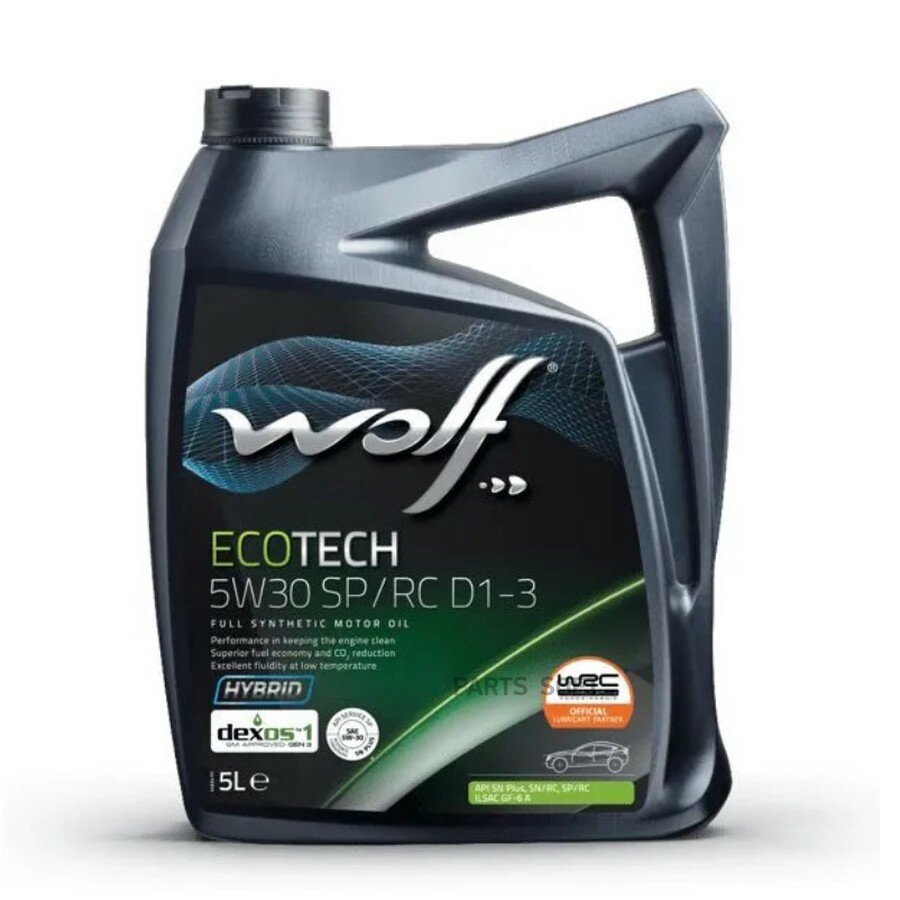 Масло моторное WOLF ECOTECH SP/RC 5W30 D1-3 5L от официального дистрибьютора, WOLF OIL, артикул 1049902