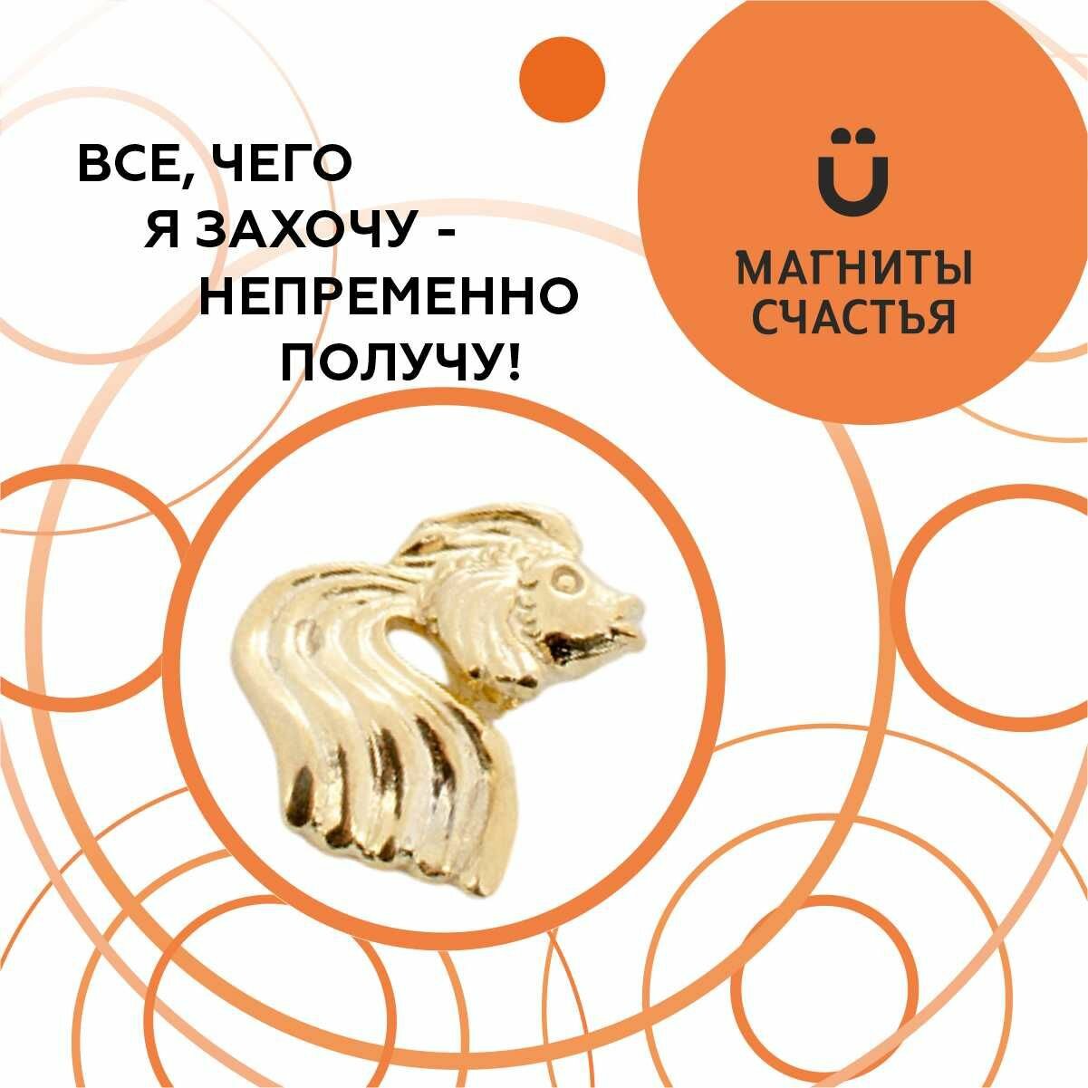 Магниты Счастья, сувенир исполнения желаний "Золотая рыбка" из серебра 925 пробы с золочением