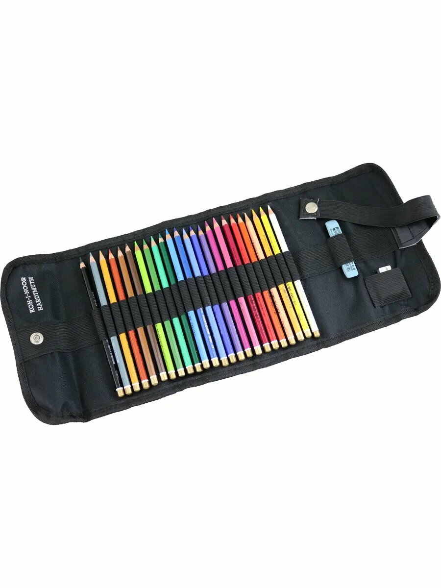 Карандаши цветные Polycolor, 24 цвета, в пенале-рулоне