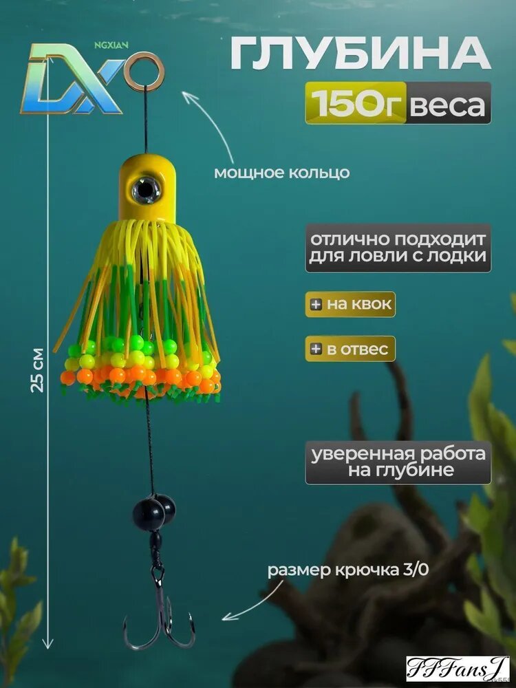 Эксклюзивная приманка для ловли сома, желтый силиконовый воблер и блесна массой 150 грамм
