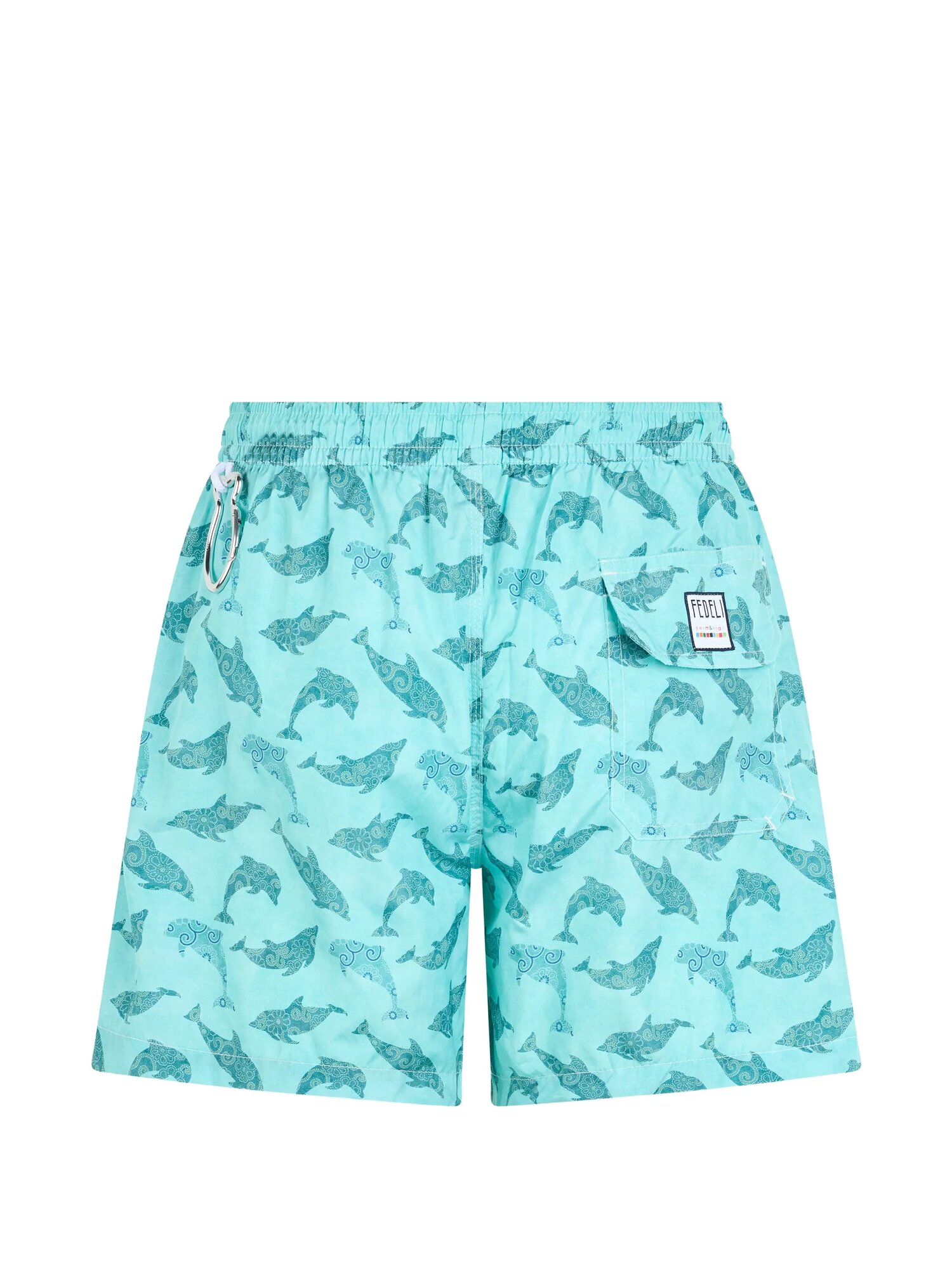 Шорты для плавания FEDELI Dolphin-print drawstring swim shorts, размер S, blue — фото 1